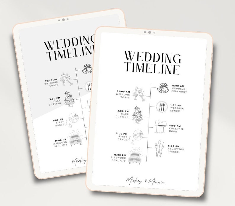 Wedding Day Timeline Template Editable Wedding Timeline Wedding Weekend ...