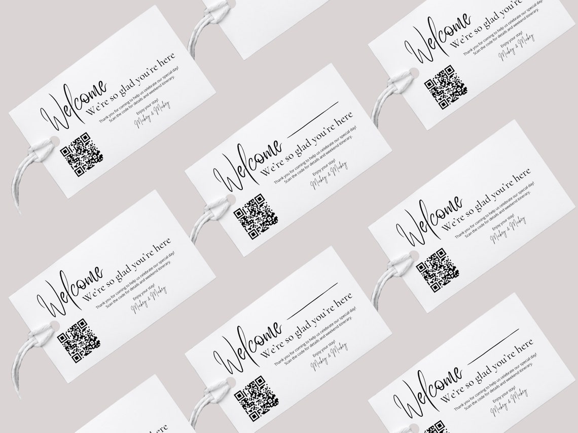 Welcome Card QR Code Card QR Code Wedding Love Qr Code Wedding Welcome ...