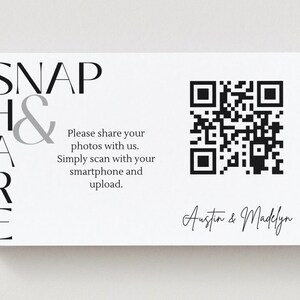 Customizable Snap & Share QR Code Sign Wedding Sign Photo Album Wedding ...