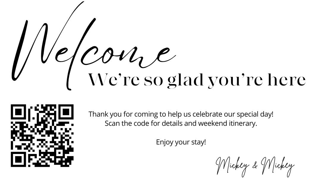 Wedding Welcome Guests QR Code Card QR Code Wedding Love Qr - Etsy
