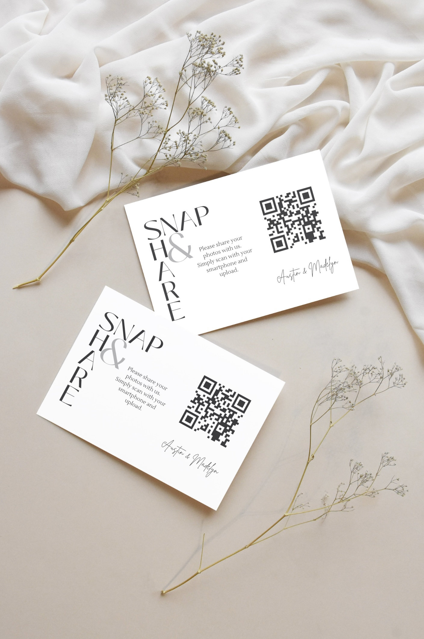 Customizable Snap & Share QR Code Sign Wedding Sign Photo Album Wedding ...