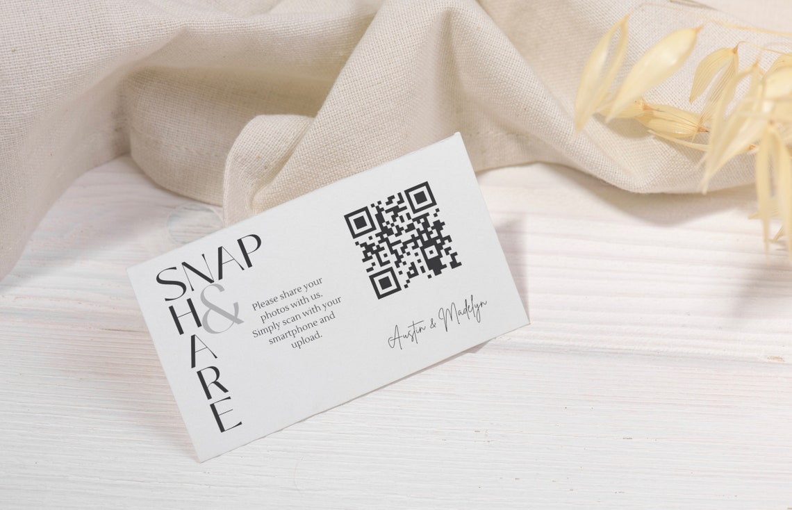 Customizable Snap & Share QR Code Sign Wedding Sign Photo Album Wedding ...