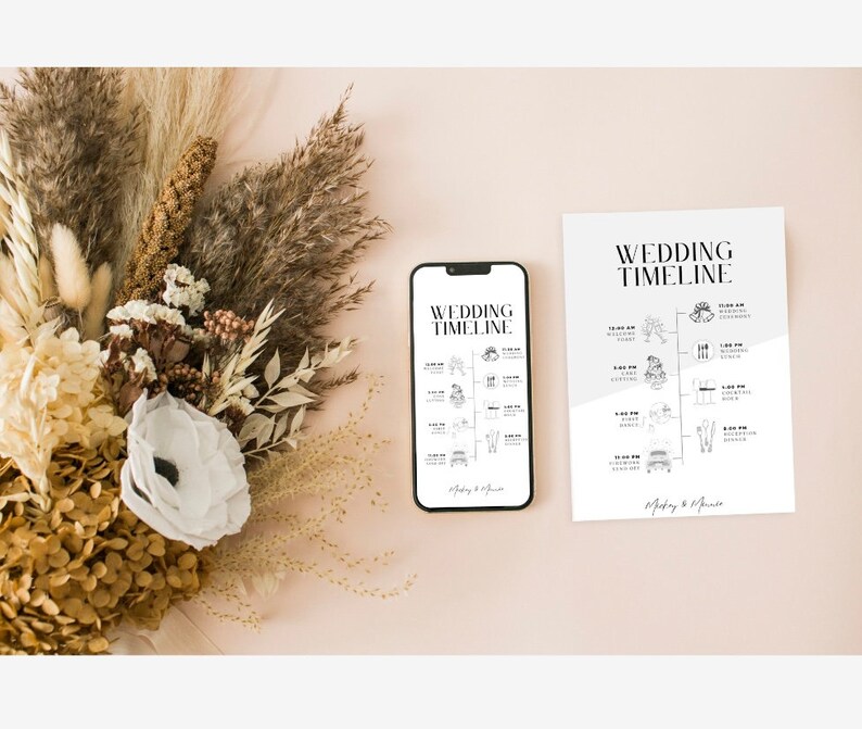 Wedding Day Timeline Template Editable Wedding Timeline Wedding Weekend ...