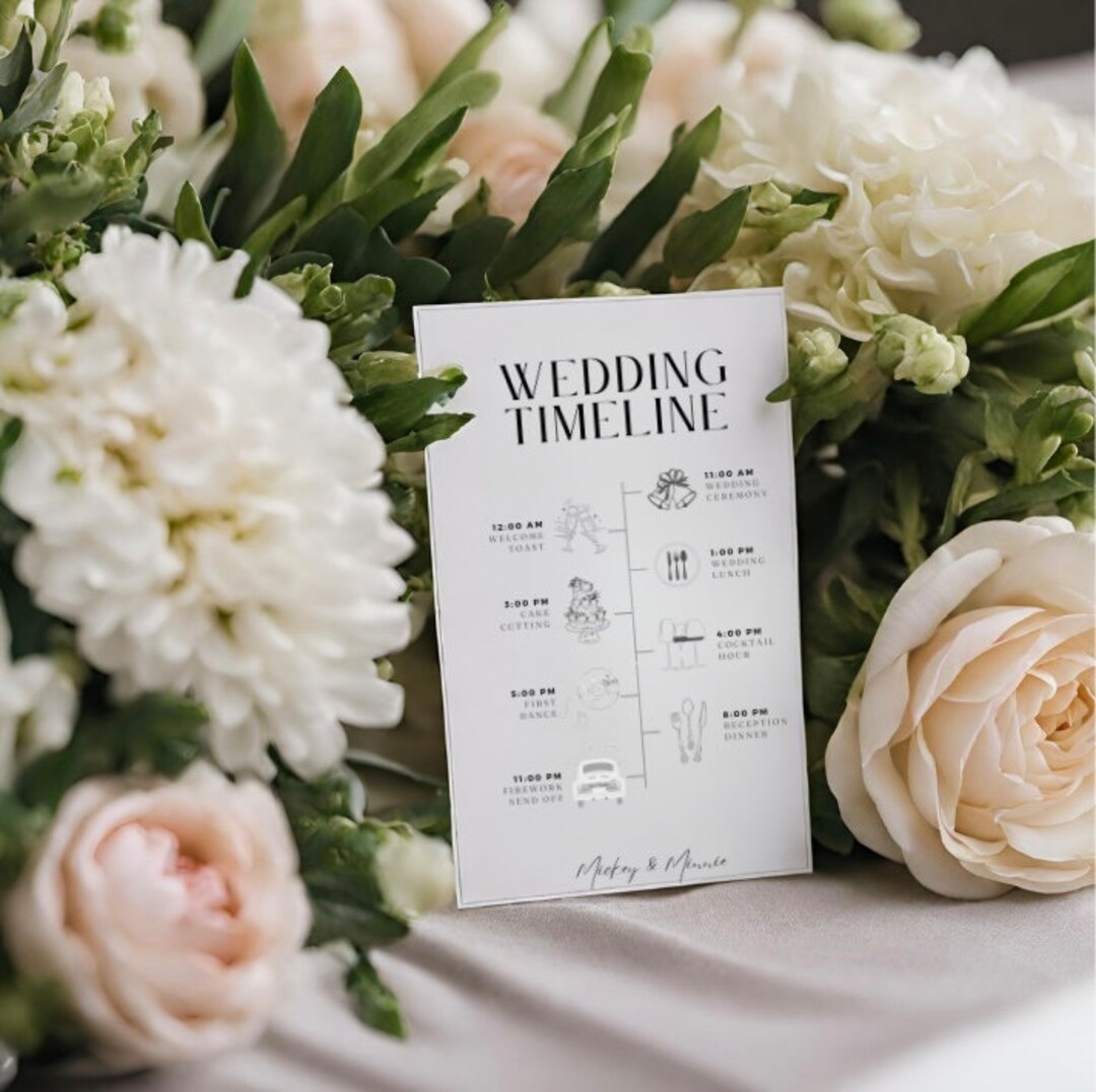 Wedding Day Timeline Template Editable Wedding Timeline Wedding Weekend ...