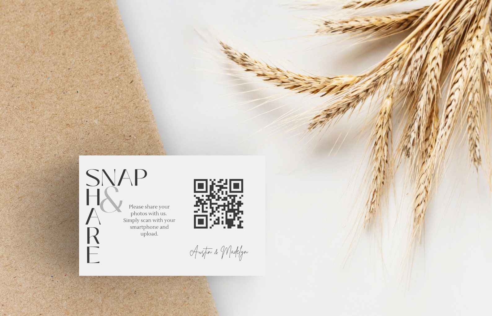 Customizable Snap & Share QR Code Sign Wedding Sign Photo Album Wedding ...