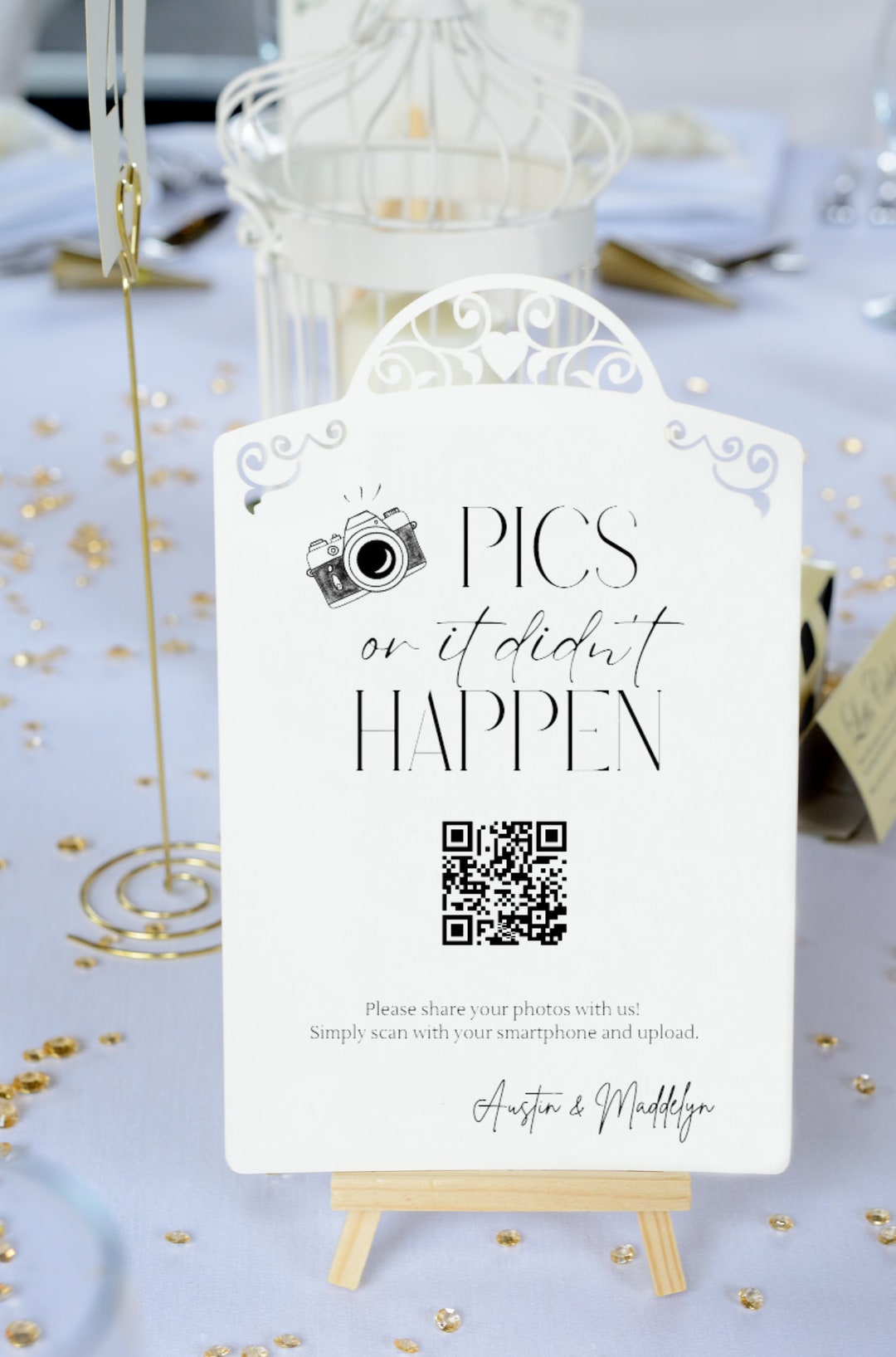 4x6 Pics or It Didn’t Happen QR Code Wedding QR Code Card Love Qr Code ...