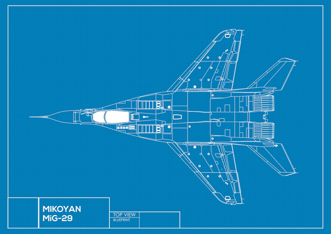 MIKOYAN Mig-29 BLUEPRINT - Etsy