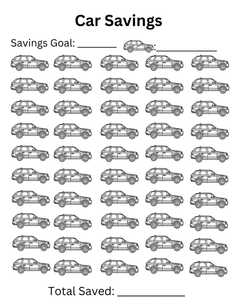 Freestyle Car Savings Tracker - Etsy