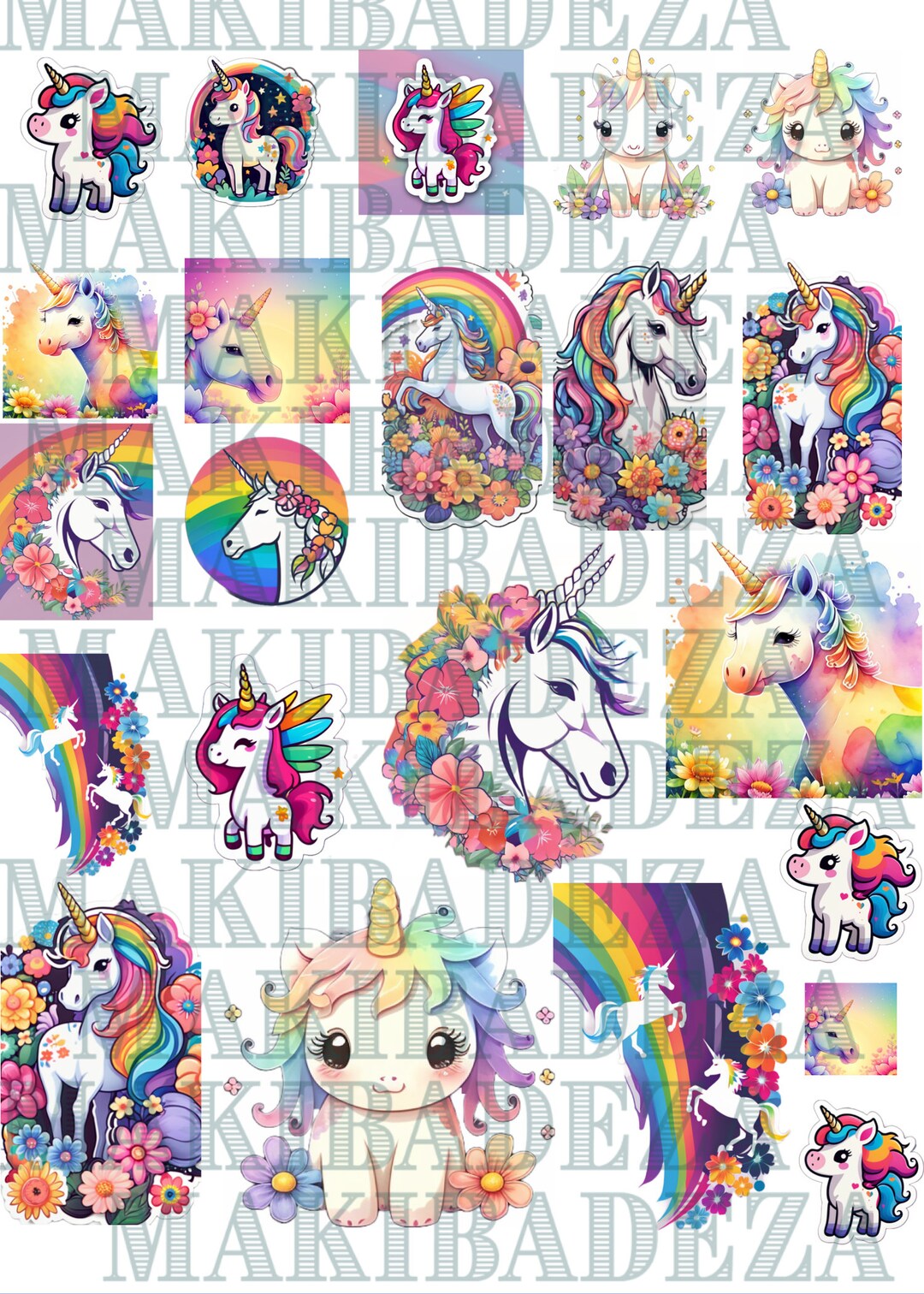Unicorn Sticker Collection - Etsy