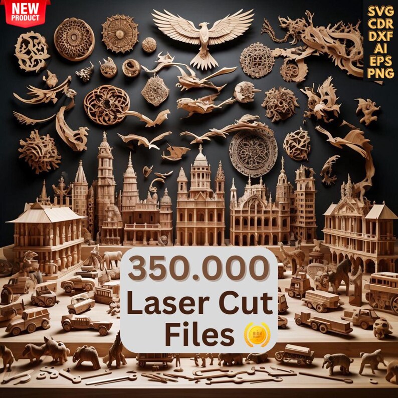 350,000 Laser Cut Files Mega Bundle, 3D 2D Laser Cut Designs CNC Files ...