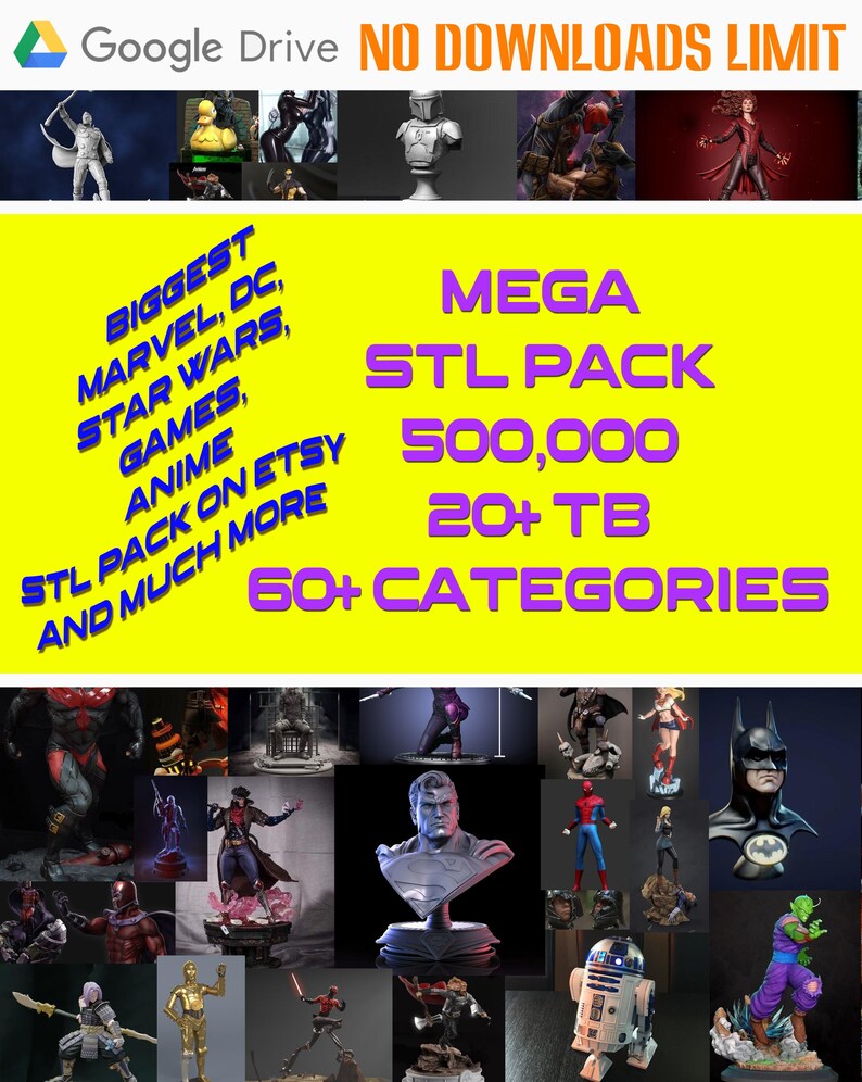 20tb’s Biggest Organized STL Mega Pack for for 3D Printing Files, 60 ...