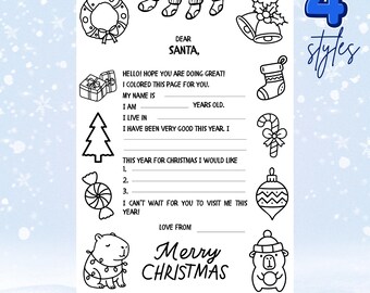 Letter to Santa Coloring Page Christmas Letter to Santa for Kids ...
