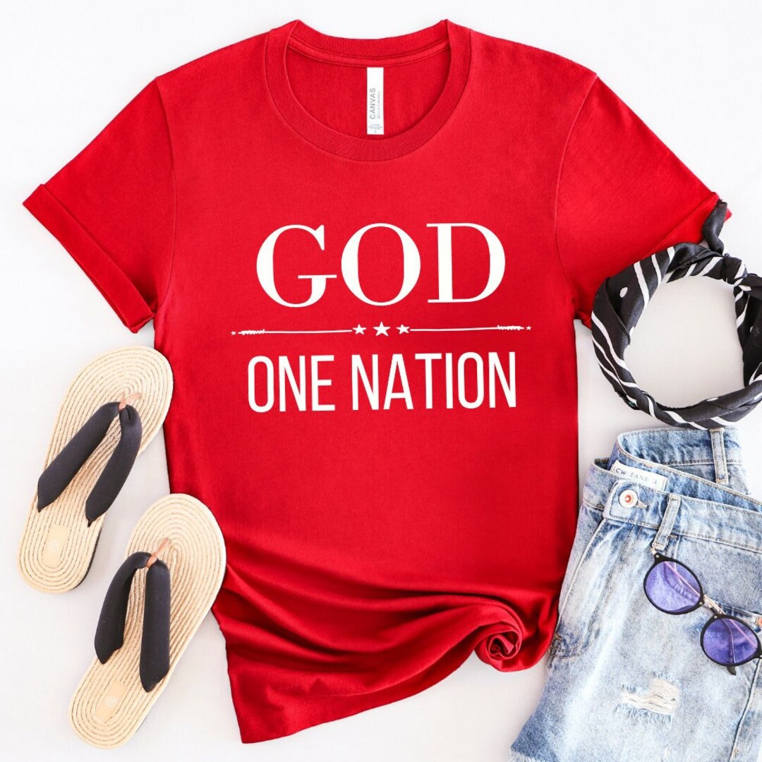 One Nation Shirt - Christian Clothing, Patriotic Shirt, Religious Shirt ...