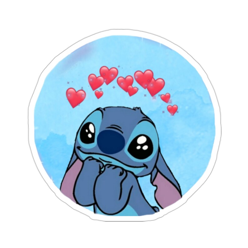 Stitch Sticker, Stitch in Love, Valentine Kiss-cut Stickers - Etsy