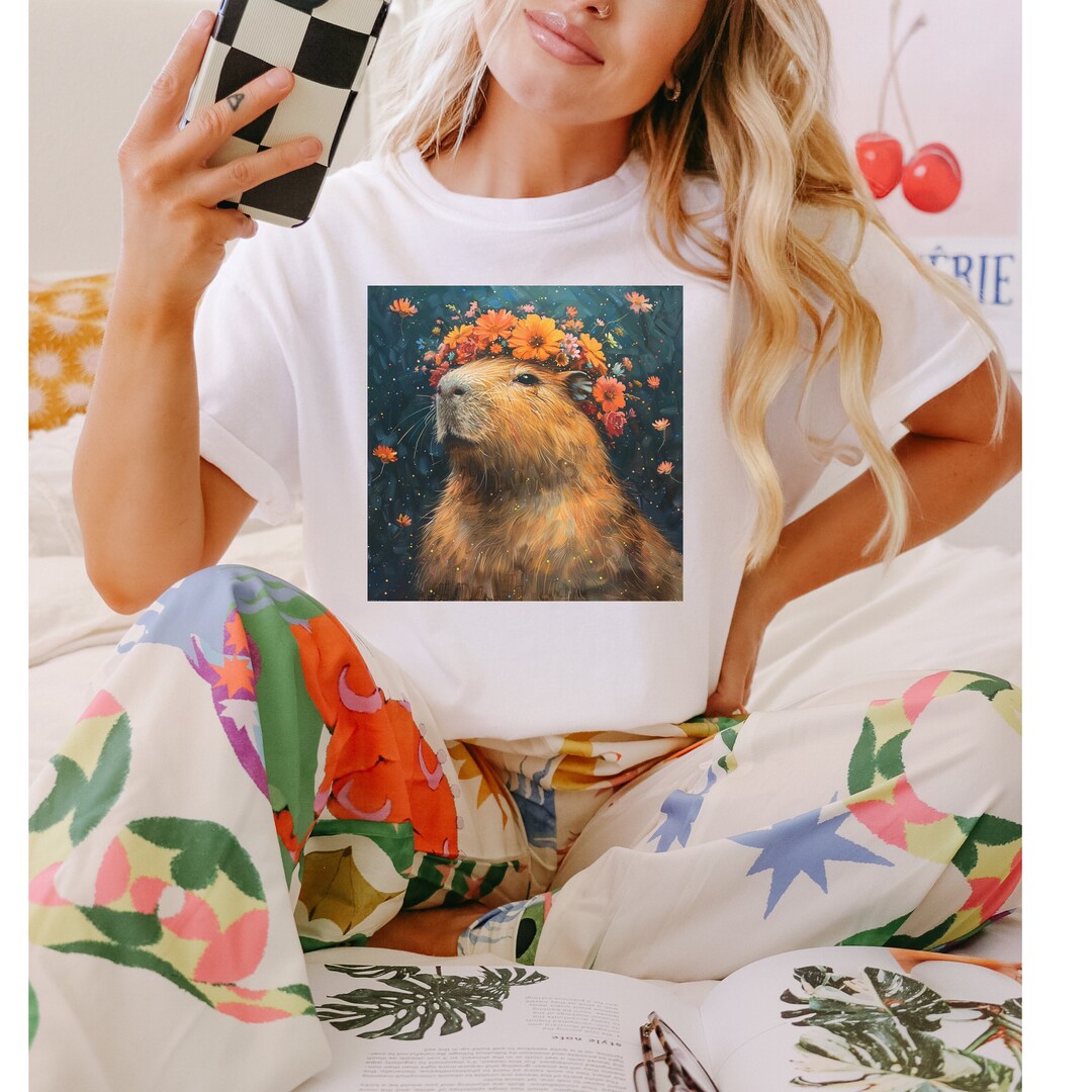 Capybara Whimsical Princess Graphic Tshirt, Comfort Colors 1717, Free ...