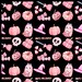 Pink Halloween Pumpkins Witch Hats Brooms and Cute Skeletons, 2 ...
