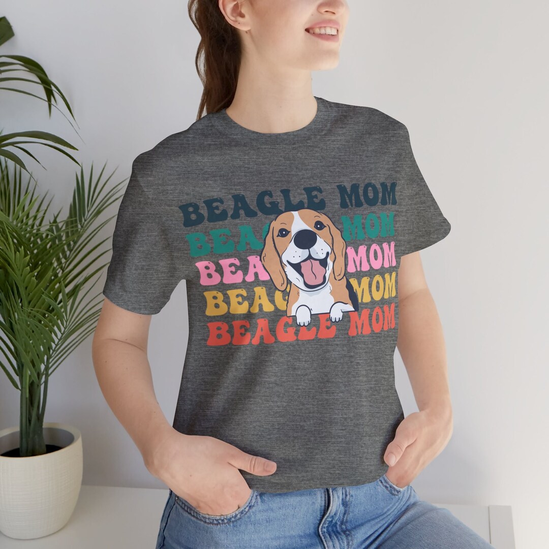 Beagle Mom, Stacked Text, Adorable Beagle Dog T-shirt Cute Dog Lover ...
