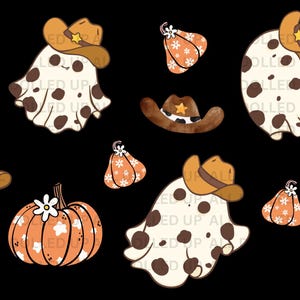 Halloween Cowboy Ghost Halloween Fun, Whimsical Glass Can Tumbler Wrap ...