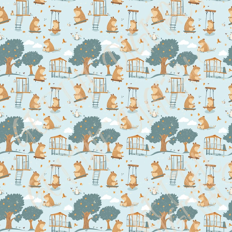 Seamless Capybara Digital Papers 4 Pack for Sublimation & Journaling ...
