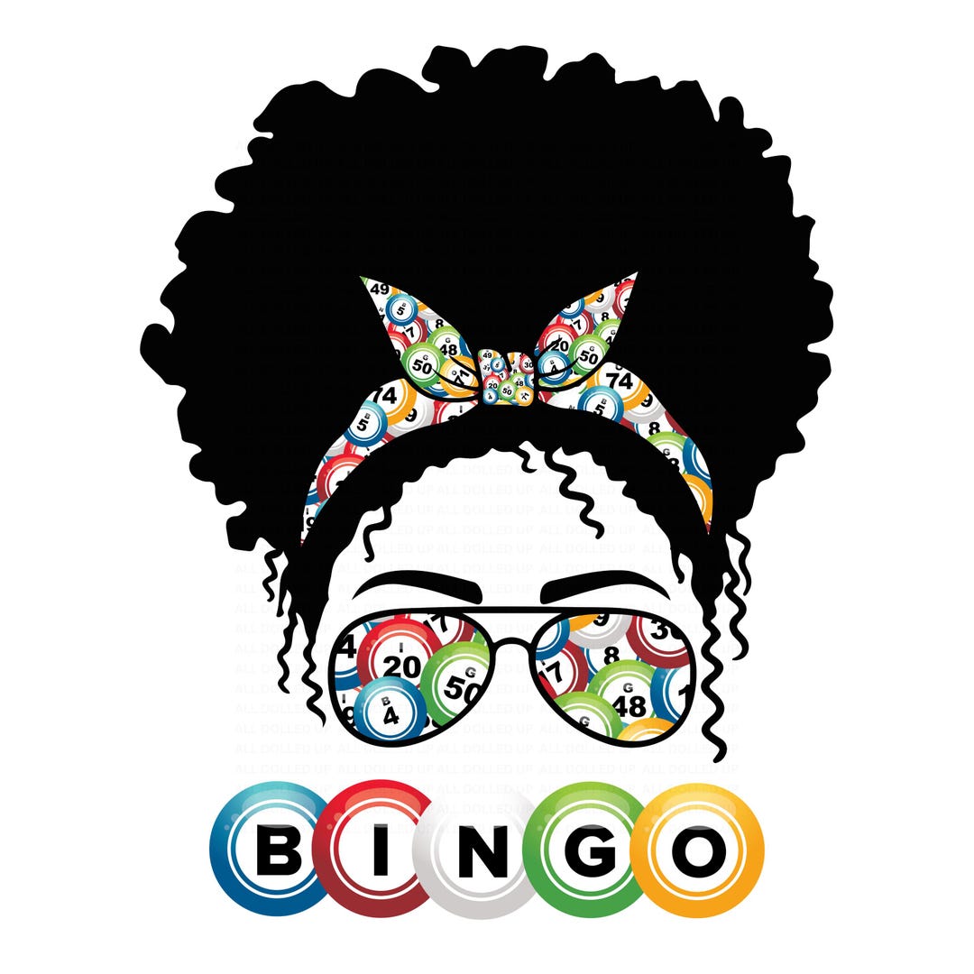 Bingo Clipart Designs, Messy Bun Bundle, Bingo Design Bundle, Fun Bingo ...