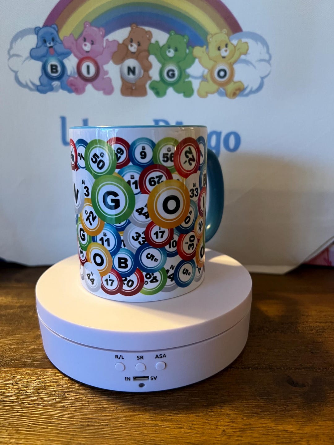 Colorful Bingo Ceramic Coffee Mug With Blue Accent- Gorgeous Gift Idea ...