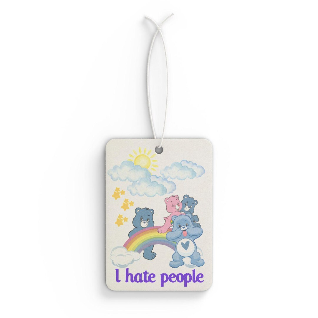I Hate People Cute Cartoon Bear Car Air Freshener- Funny but Smart ...