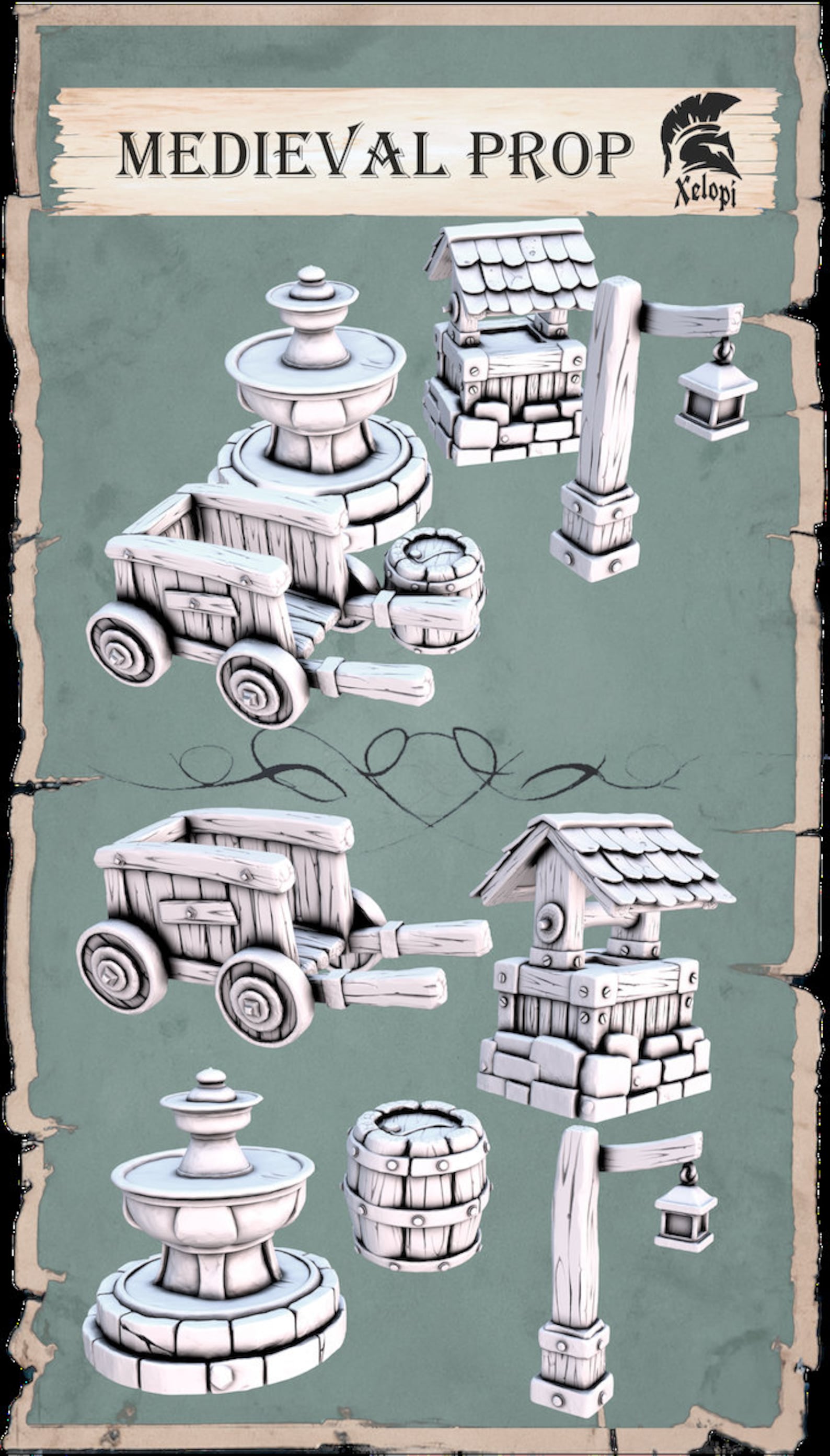 200 Medieval Props 3d Printing for RPG With Commercial Licence | 28mm ...