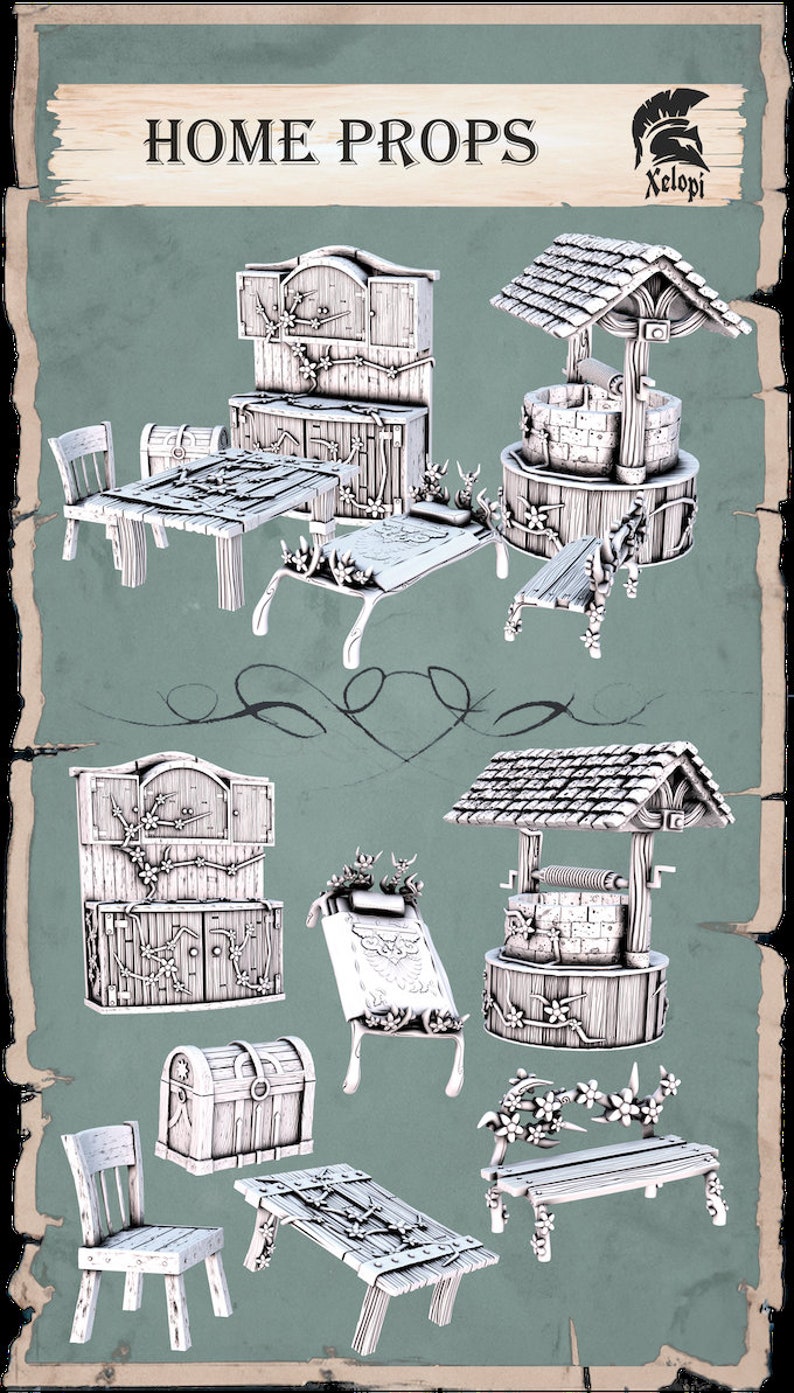 200 Medieval Props 3d Printing for RPG With Commercial Licence | 28mm ...