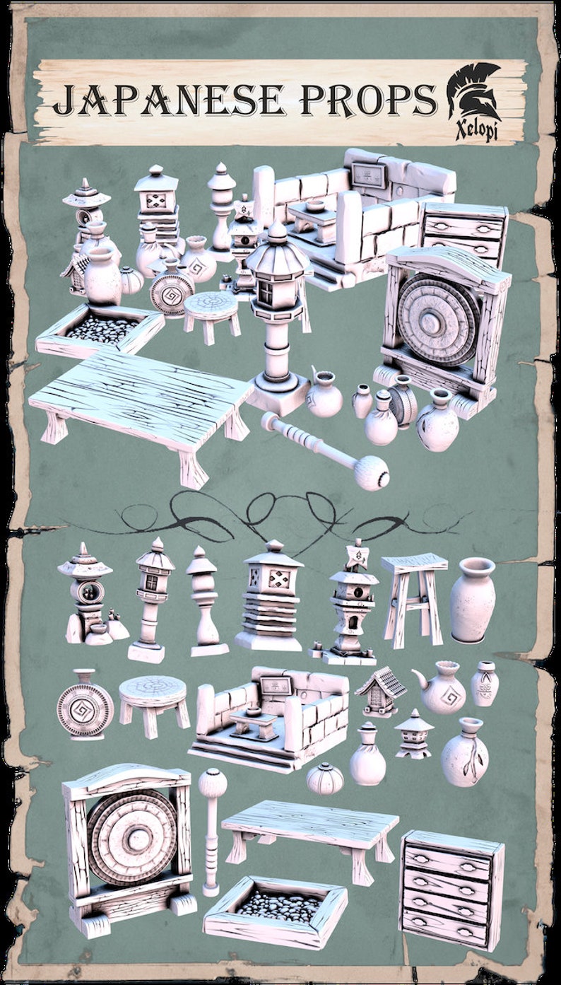 200 Medieval Props 3d Printing for RPG With Commercial Licence | 28mm ...