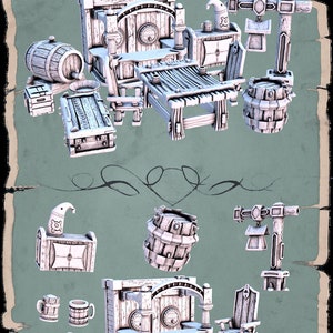 200 Medieval Props 3d Printing for RPG With Commercial Licence | 28mm ...