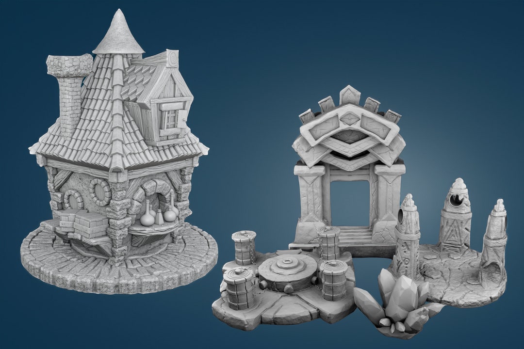 Medieval Magic Set 3D Printing: Potion Shop & Props (STL Digital ...