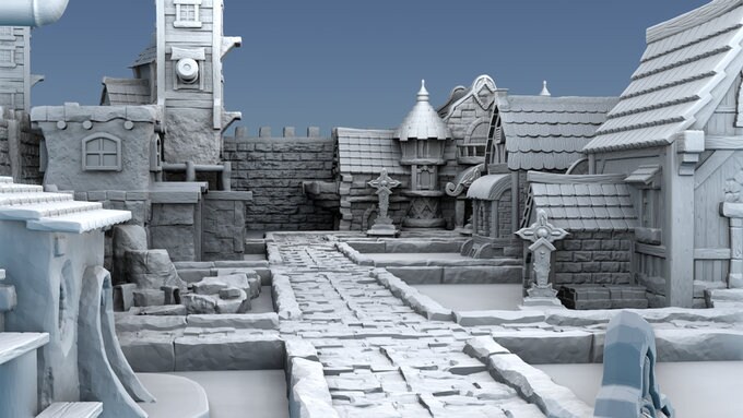Architecture Medieval Set 3D Printing for RPG | 14 Different Buildings ...