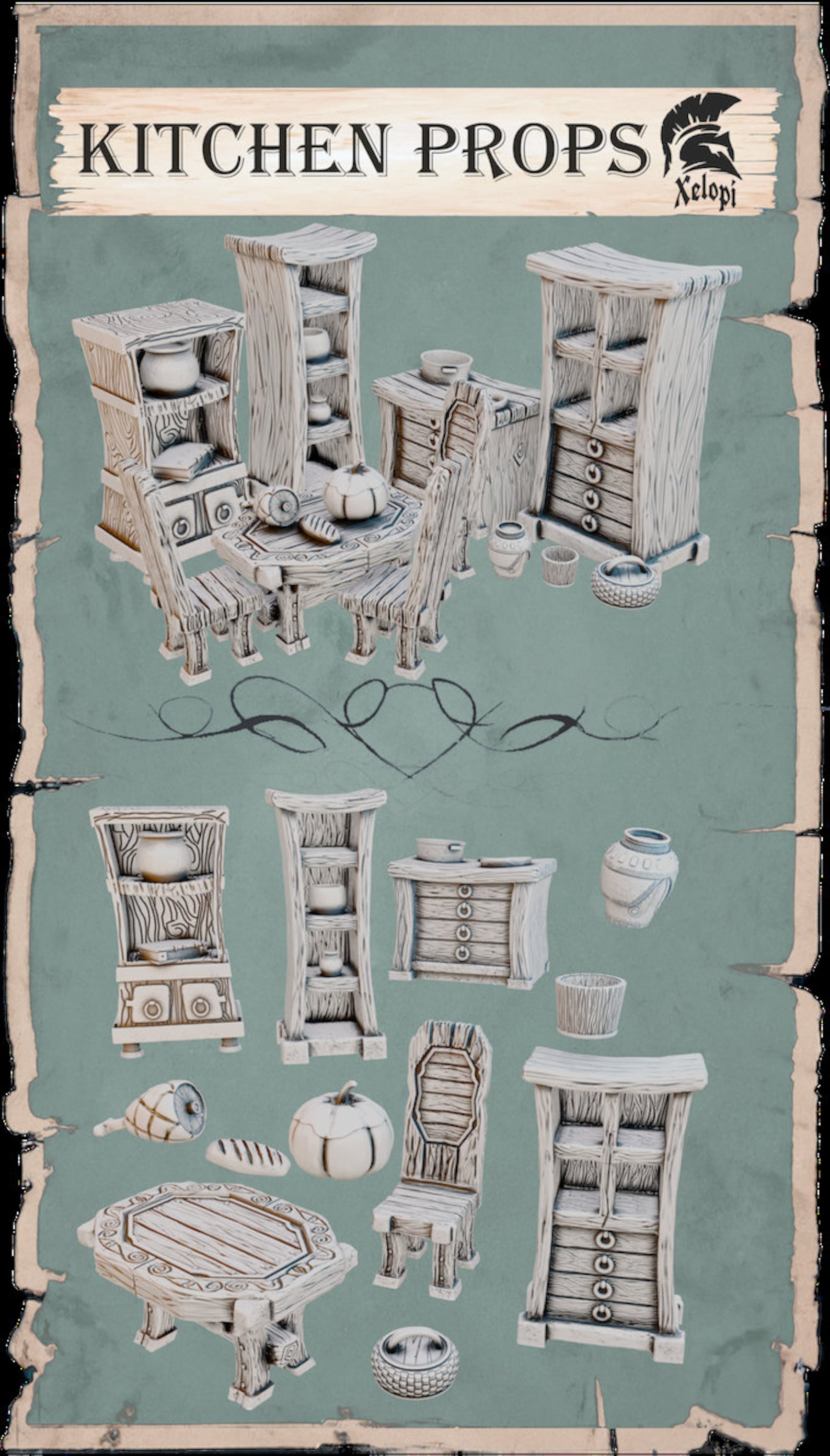 200 Medieval Props 3d Printing for RPG With Commercial Licence | 28mm ...