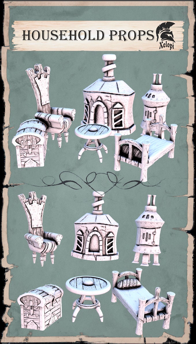 200 Medieval Props 3d Printing for RPG | 28mm | STL Digital Download - Etsy