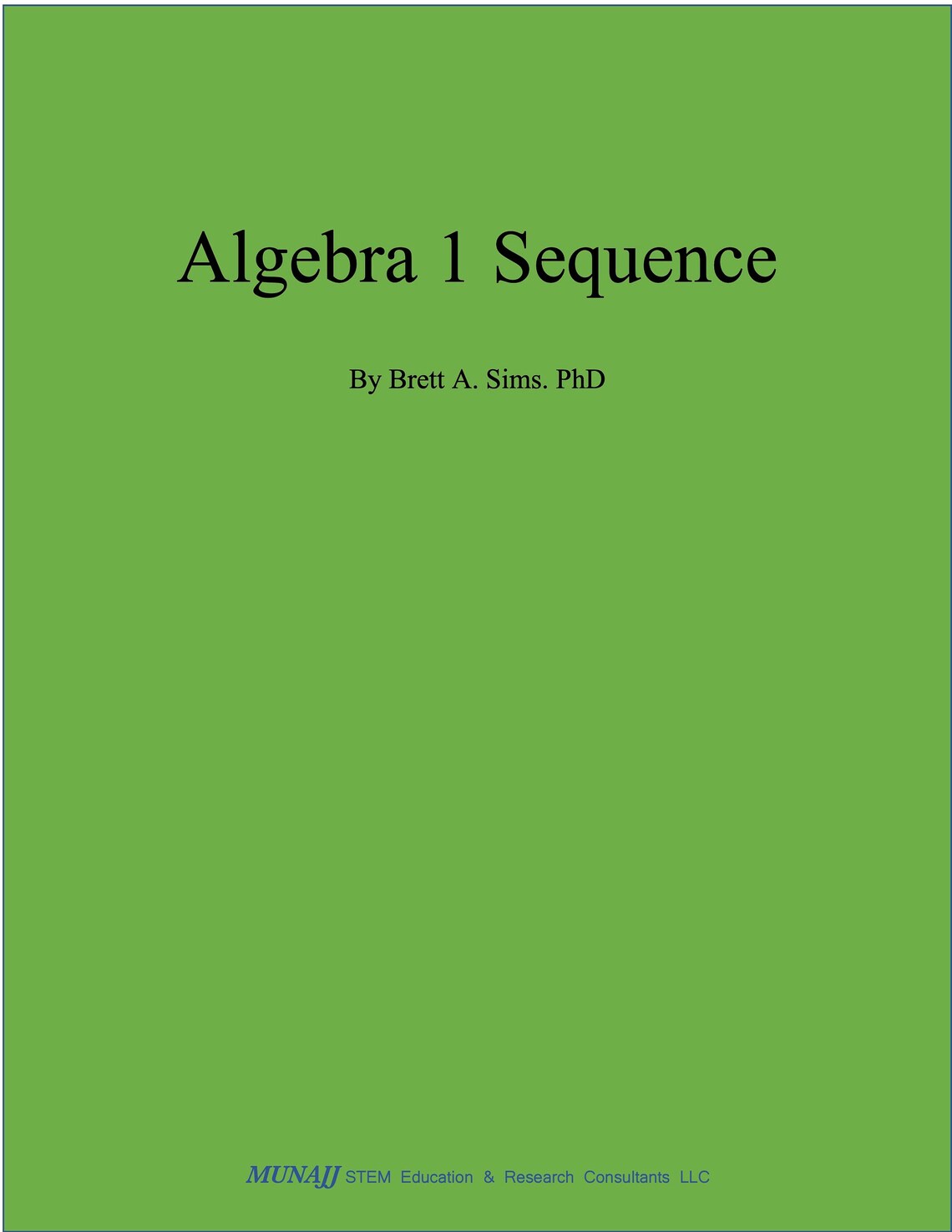 Algebra 1 Sequence, Brett A. Sims Phd - Etsy