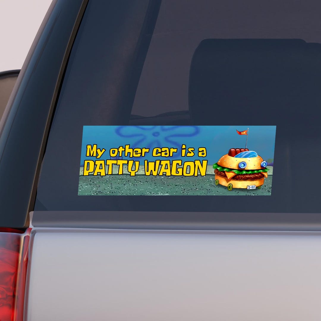 Patty Mobile Car Sponge Cartoon Bumper Sticker, Meme Sticker, Adulting ...