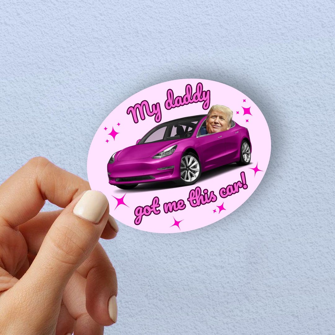 Donald Trump Tesla Sticker, Anti Trump Sticker, Anti Elon Political ...