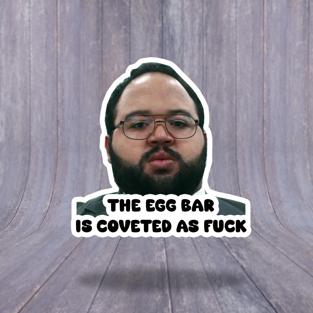 Egg Bar Dylan Severance Sticker, Funny Meme Sticker, Lumon TV Show Die ...