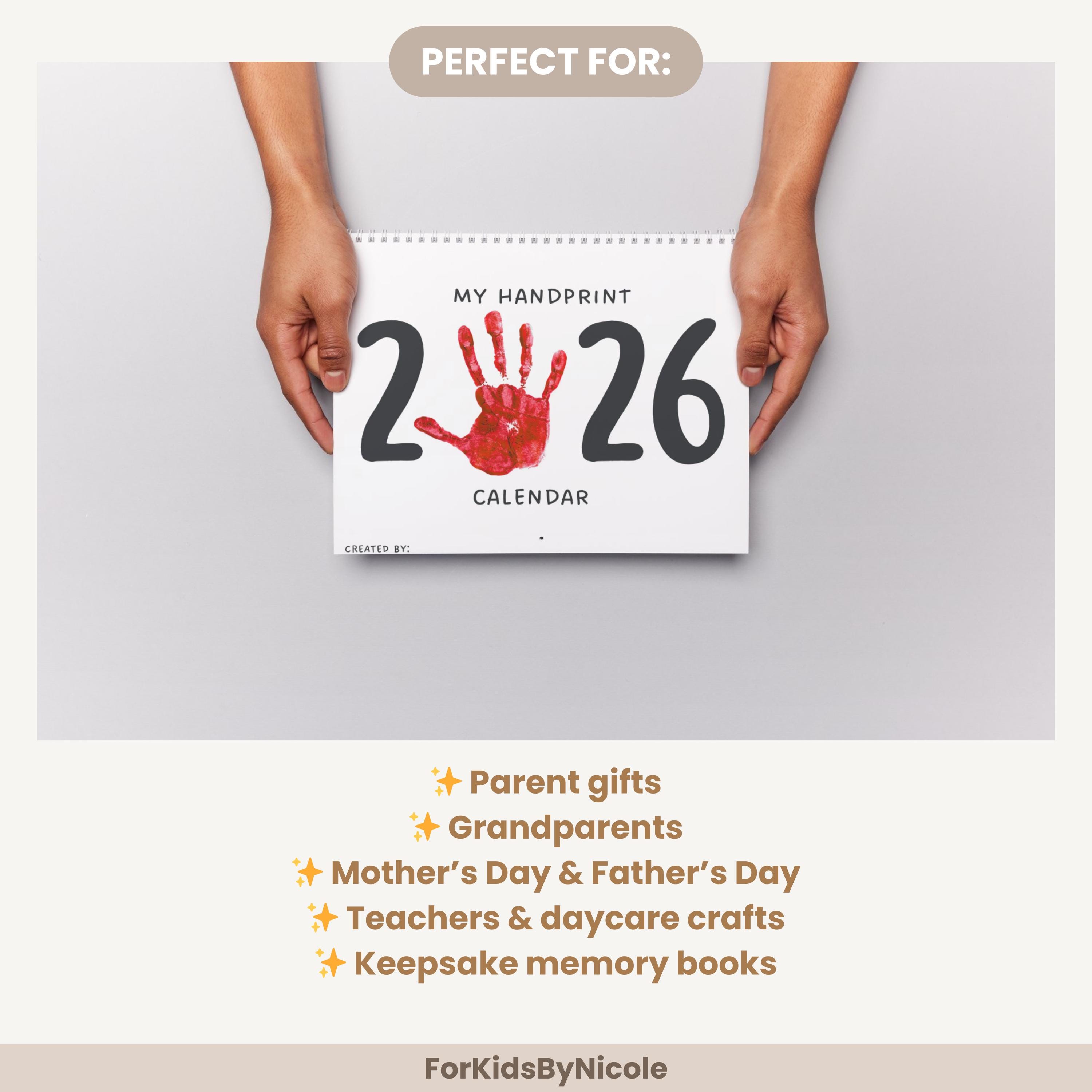 2026 Handprint Calendar Craft, Calendar Keepsake Gift, DIY Printable ...