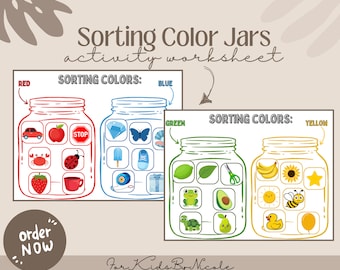 Printable Color Matching Worksheet, Learning Colors, Numbers, Sorting ...