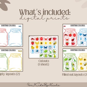 Sorting Color Jars Activity Worksheet, Sorting Colors for Preschoolers ...