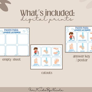 Spanish Hand Washing Steps Poster: Kids Hygiene Activity (digital ...