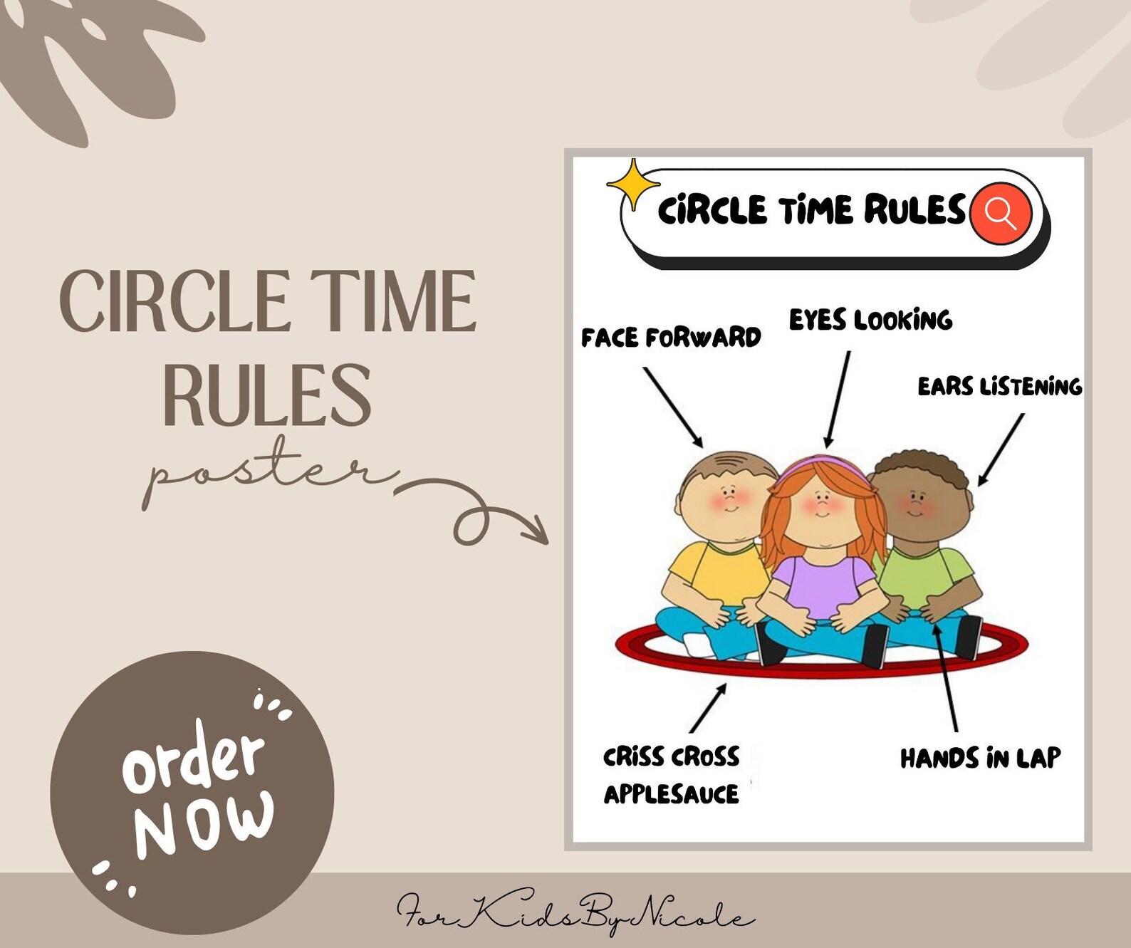Circle Time Rules Poster For Daycare preschool Posters For Daycare