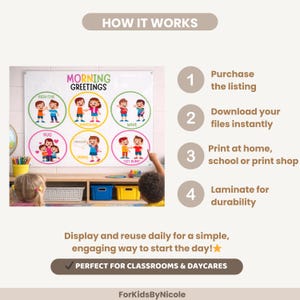 Printable Morning Greetings Poster for Kids Classroom (digital Download ...