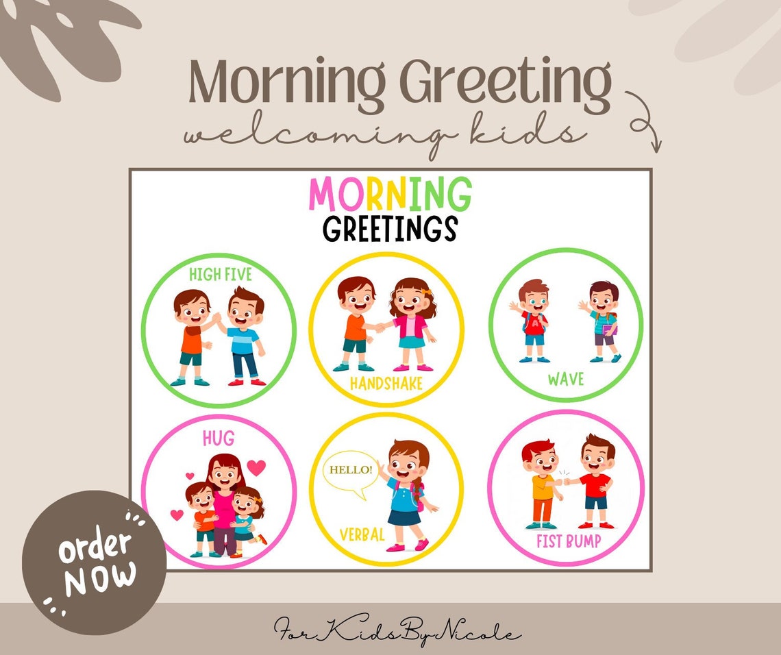 Printable Morning Greetings Poster for Kids Classroom (digital Download ...