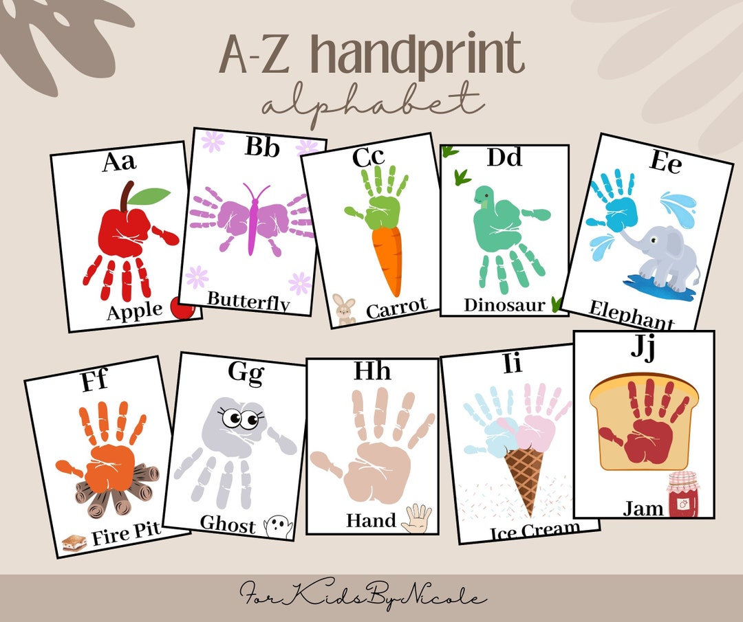 Handprint Alphabet Art: A-Z Printable Craft (PDF) - Etsy