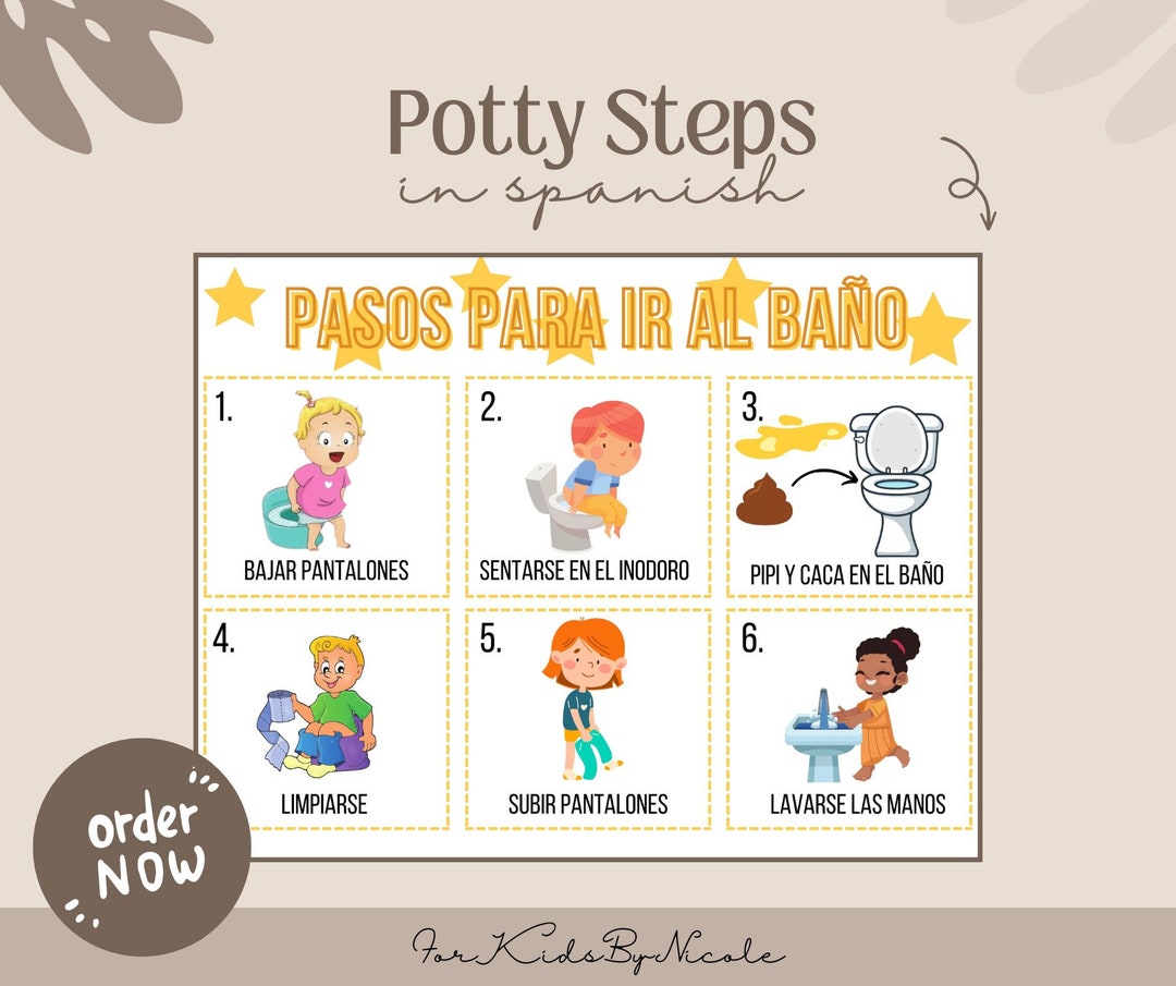 Steps for Potty Training in Spanish, Potty Training Steps, Potty ...