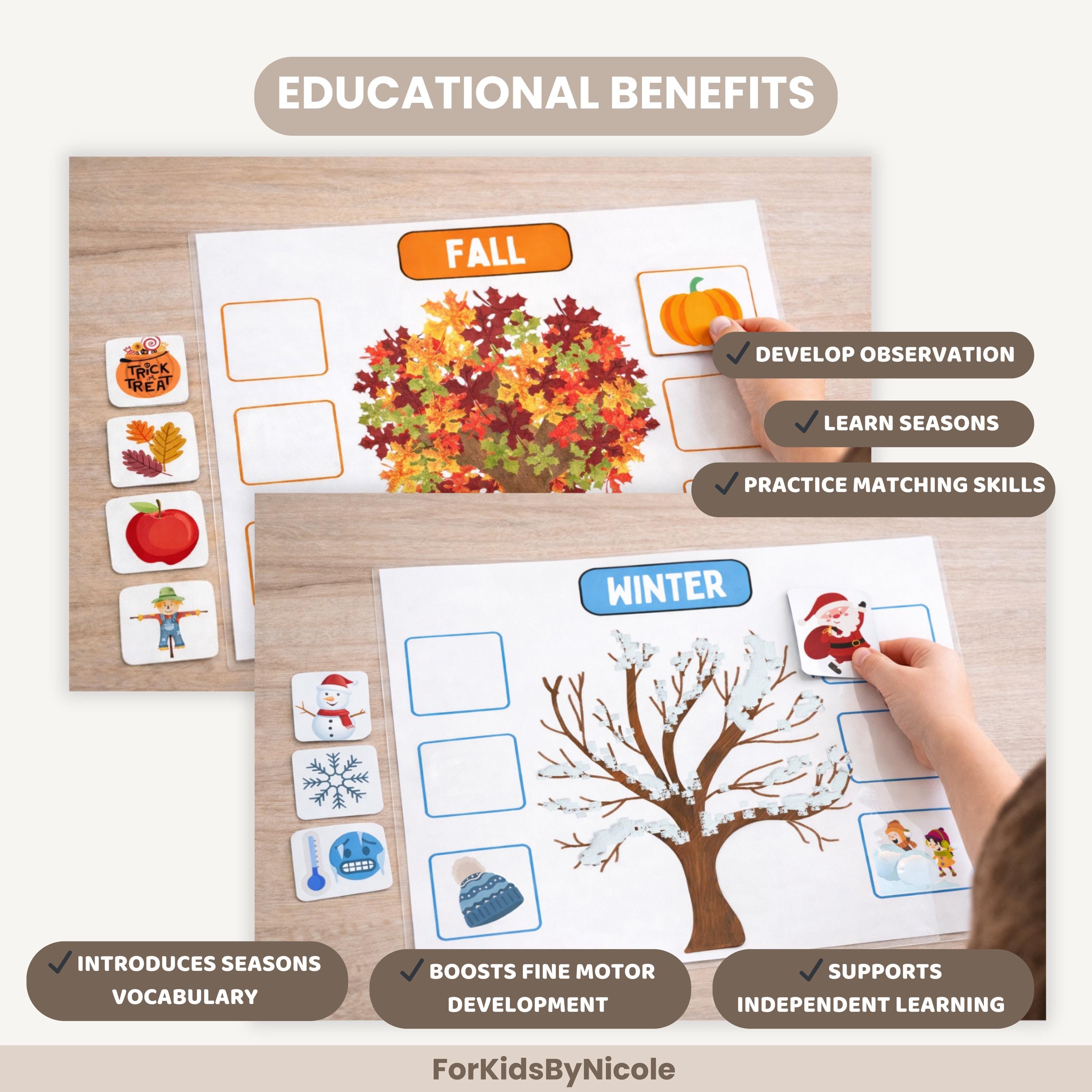 Seasons Matching Activity for Kids: Educational Game (digital Download ...