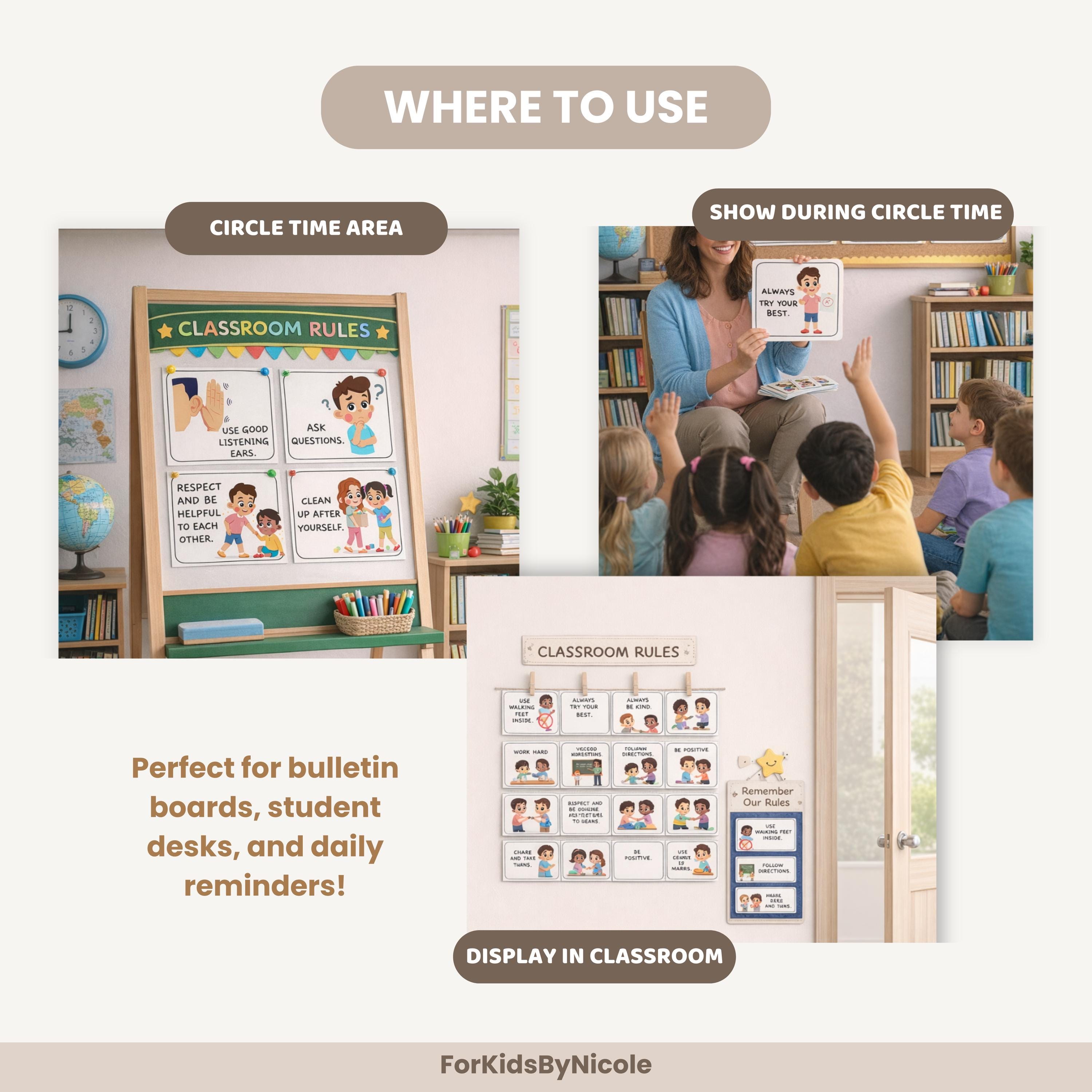 Classroom Rule Cards: Printable Classroom Decor (digital Download) - Etsy