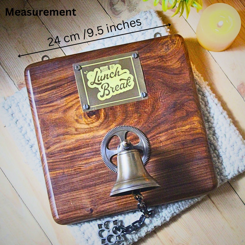 Antiqued Brass Kitchen Bell on Wood Plaque, Doctor's Bell, Kitchen ...